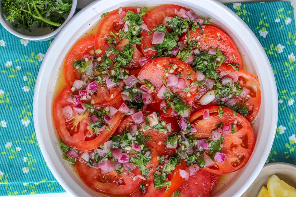 Marinated Tomatoes Recipe - Savory Thoughts