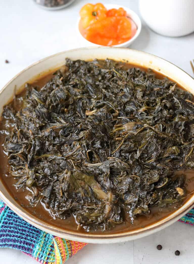 Mouthwatering Haitian Lalo - Jute Leaves Recipe - Savory Thoughts