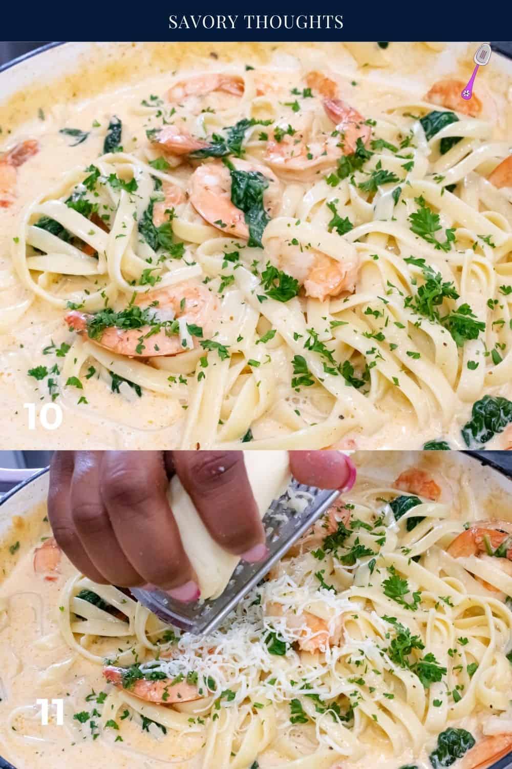Creamy Shrimp Alfredo With Spinach Pasta Recipe Savory Thoughts