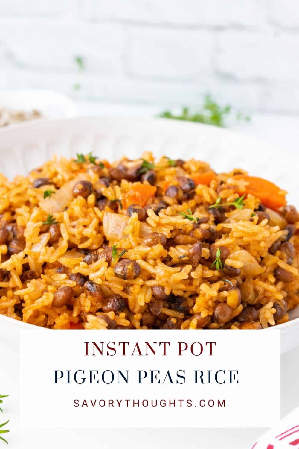 Pigeon Peas Rice Recipe {Instant Pot} - Savory Thoughts