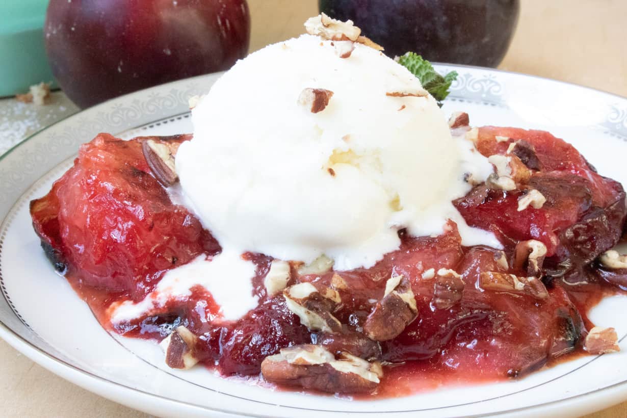 Candied Plums {Stovetop & Air Fryer Method} - Savory Thoughts