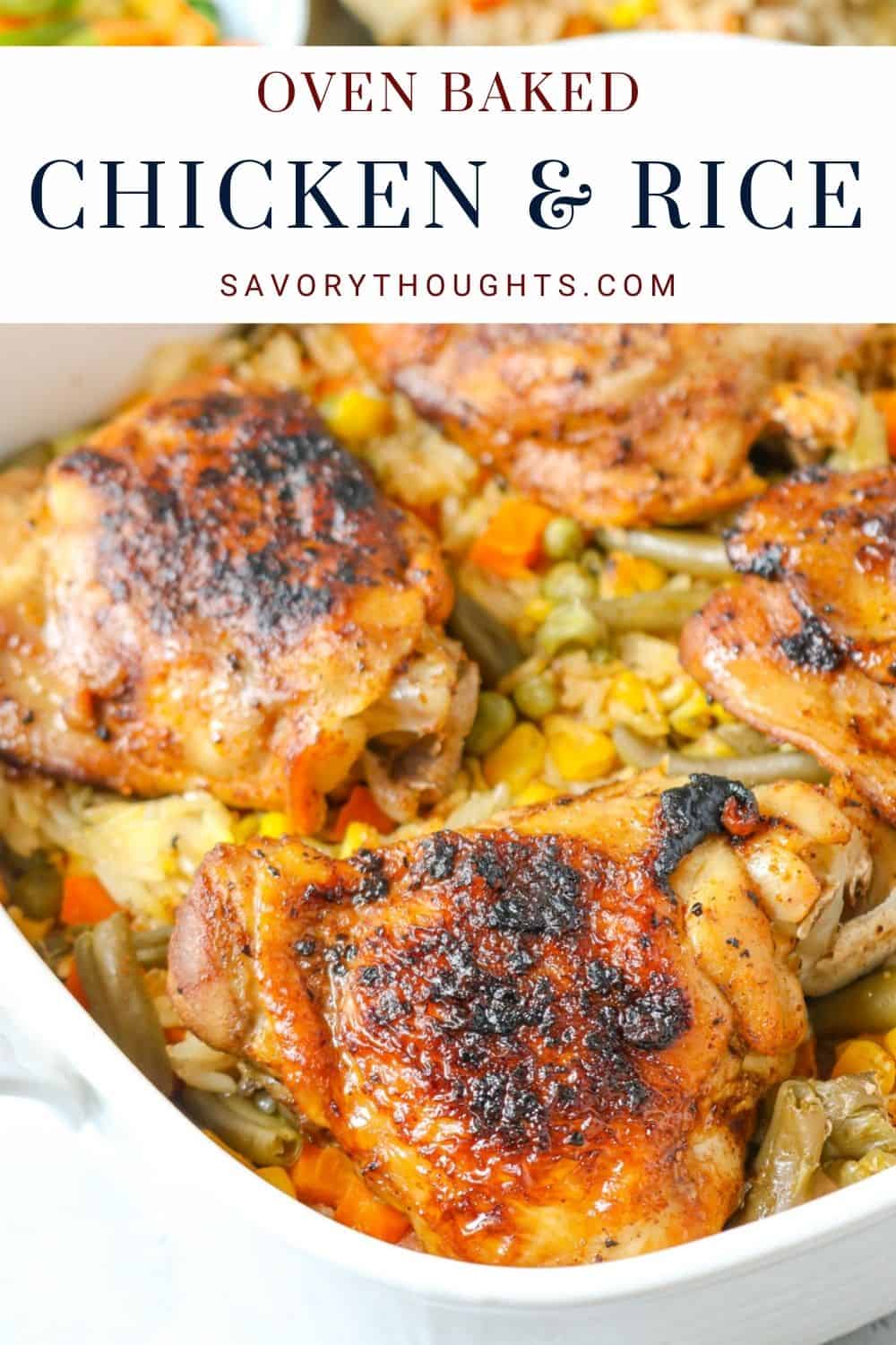 Oven Baked Chicken And Rice Recipe - Savory Thoughts