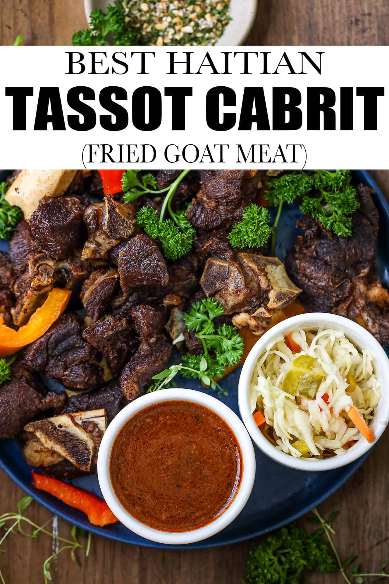 Tassot Cabrit {Haitian Fried Goat Meat} - Savory Thoughts